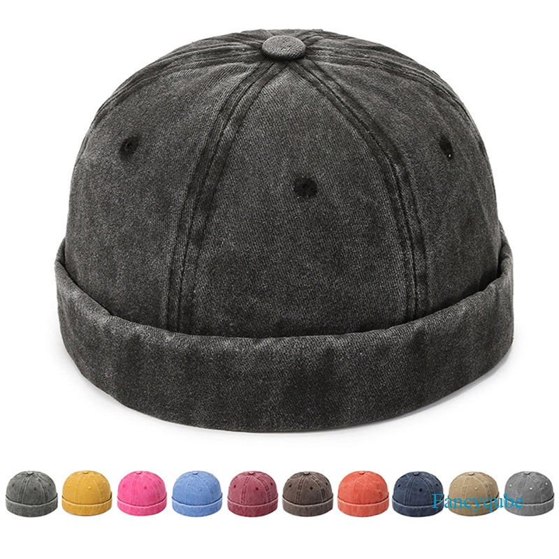 Vintage Dome Hat Mens Solid Color Landlord Beanies For Men Crimping ...