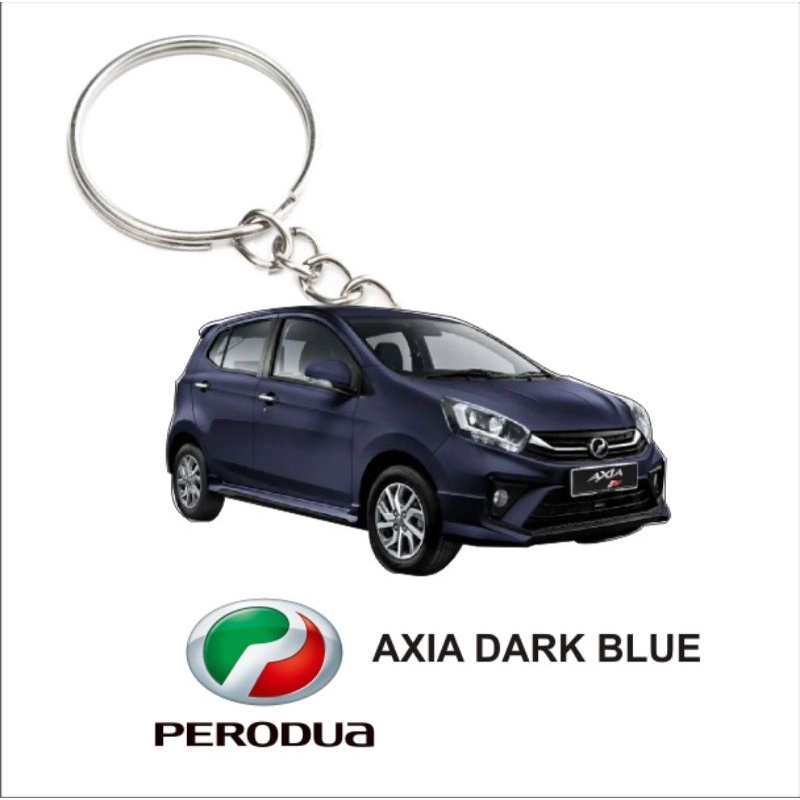 Perodua Axia Dark Blue Keychain 2d axia blue axia biru | Shopee Malaysia