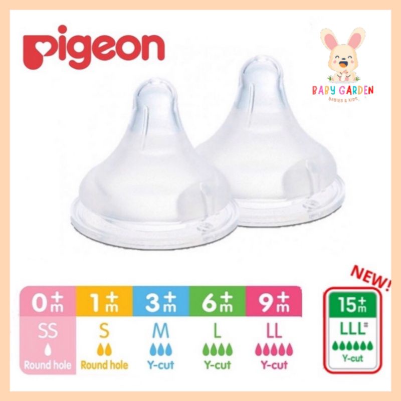 Original Pigeon Softouch Peristaltic Plus Wide-Neck Nipple Teat Teats - S/M/L/LL (2 Pcs ...