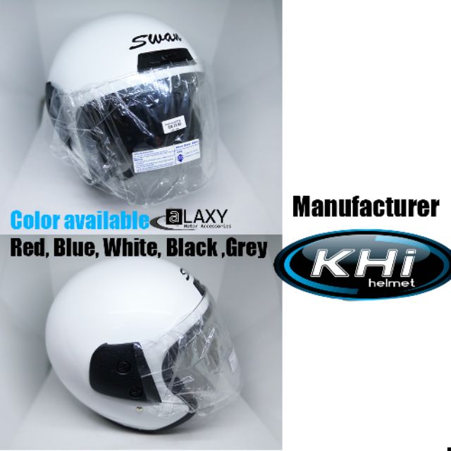 SWAN MOTORCYCLE HELMET (WHITE) | Shopee Malaysia
