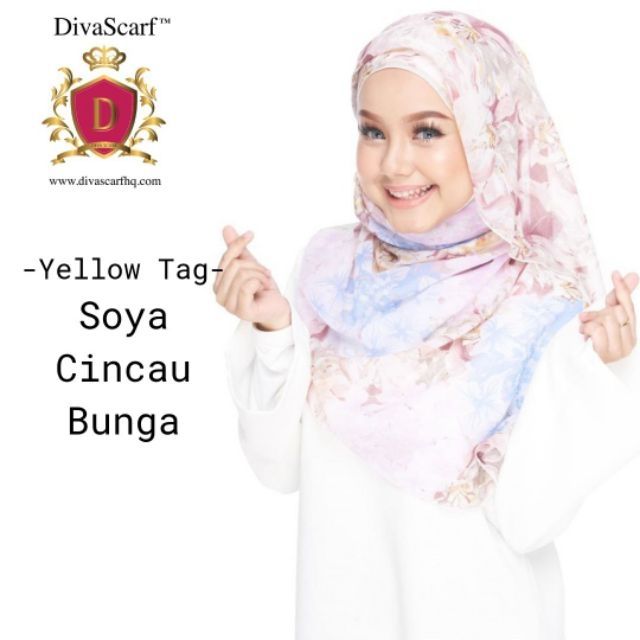 Yellow Tag Bawal Soya Cincau Bunga Tudung Bawal Printed Corak Dua Gaya ...