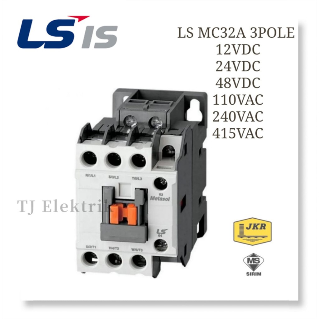 LS MC-32 3Pole Contactor (MC32 MC40 MC50 MC65) (DC12V/24V/48V/ AC110V ...