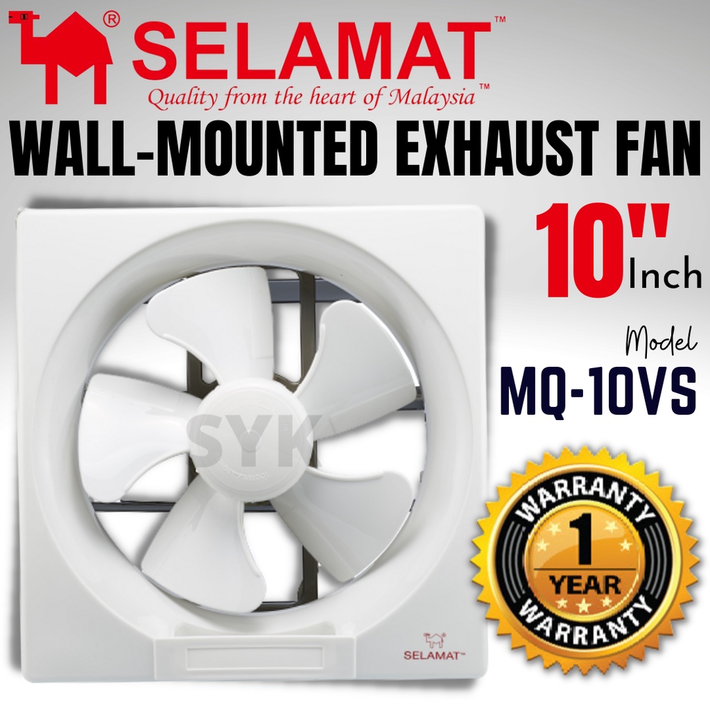 SYK SELAMAT 10" (250mm) Wall-Mounted Exhaust Fan Ventilation Fan Kipas ...