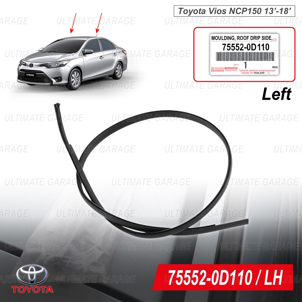 ORIGINAL Toyota Vios NCP150 ROOF MOULDING LINING RUBBER OUTER STRIP ...