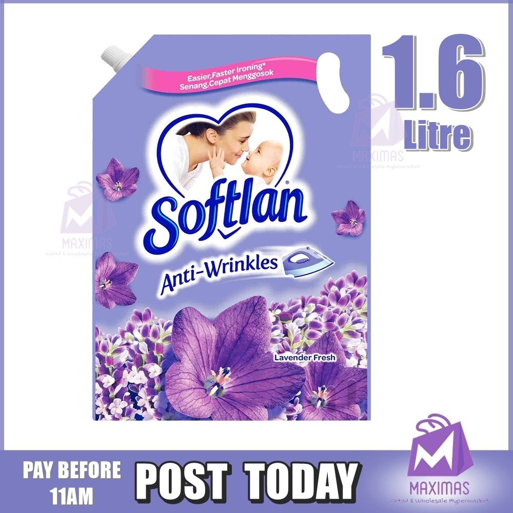 Softlan Lavender Fresh Anti Wrinkles Softener Refill 1.6 Litre 1.6L ...