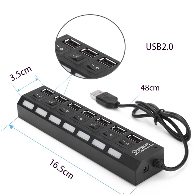 🔥7/4-Port HUBs High Speed USB 3.0 HUB Splitter Computer Charging ...