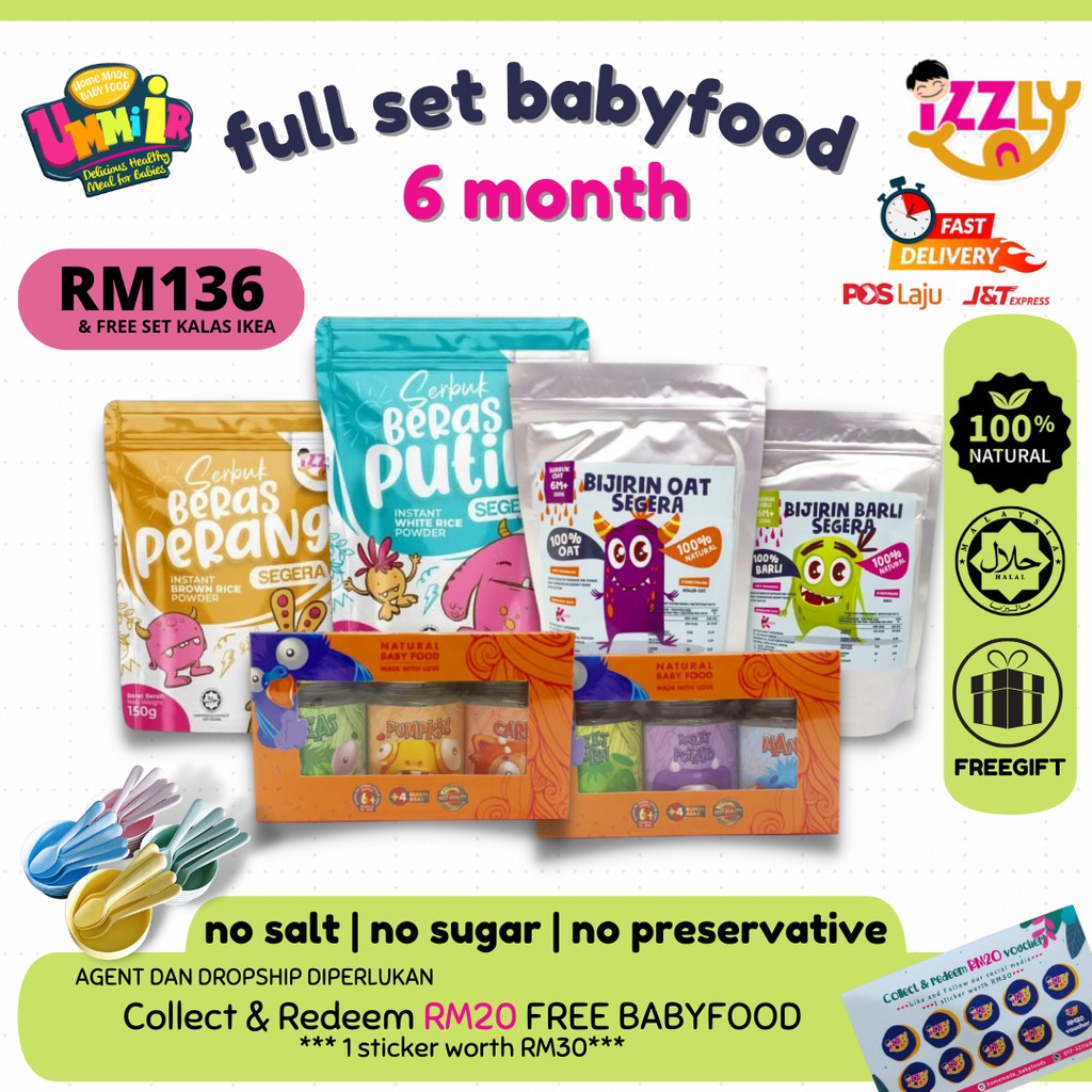 💥Best deal💥Set lengkap makanan bayi Izzly Homemade Babyfood untuk 6 ...
