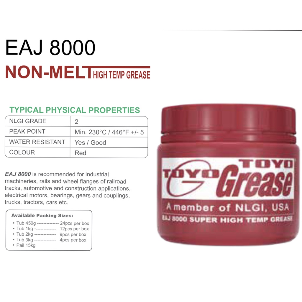 TOYO Super High Temperature Bentone Red Gear, Bearing , Industry Grease ...