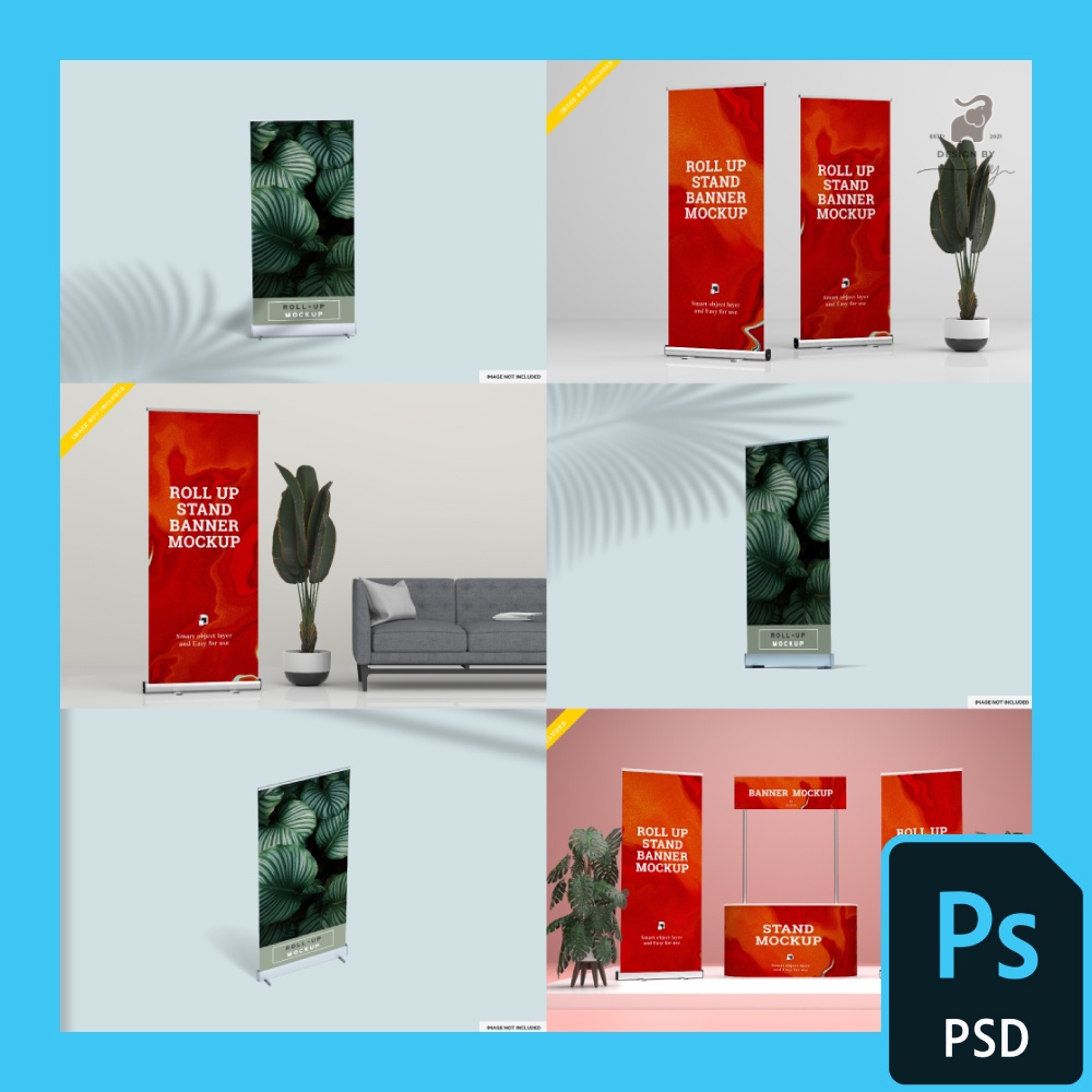 100 Photoshop Stand Banner Mockup PREMIUM [ .psd ] | Shopee Malaysia
