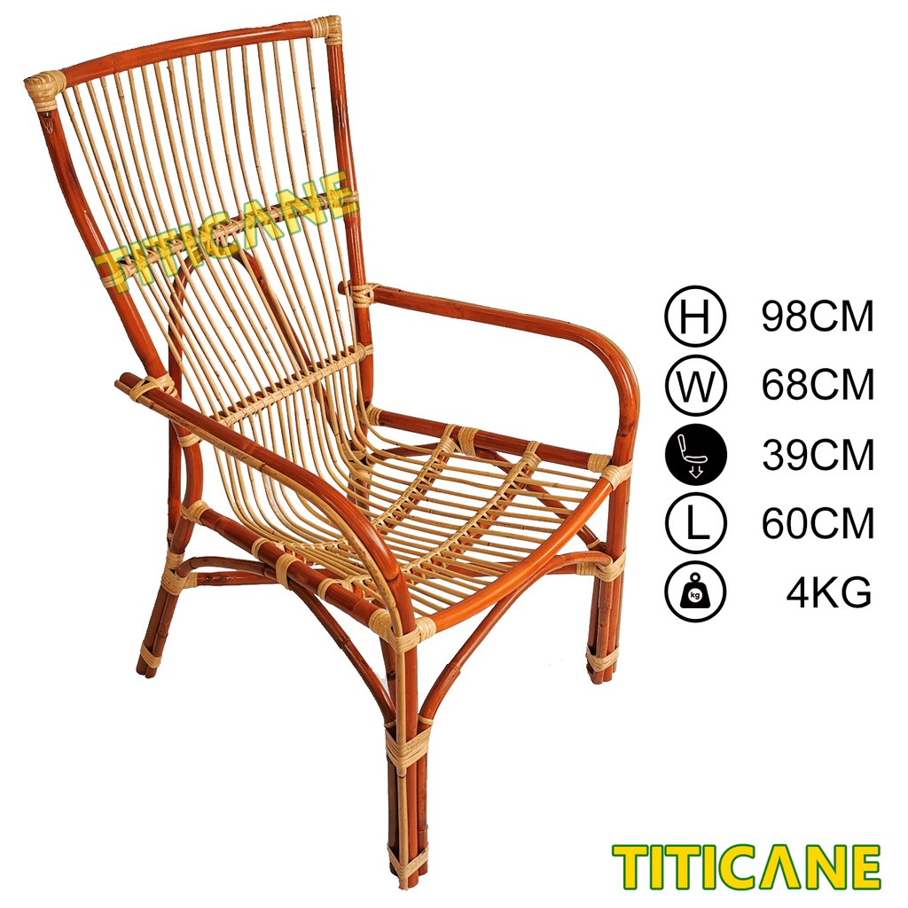 TITICANE Singapore Chair [ Back Support ] [ Kerusi Rotan ] [ Rattan ...