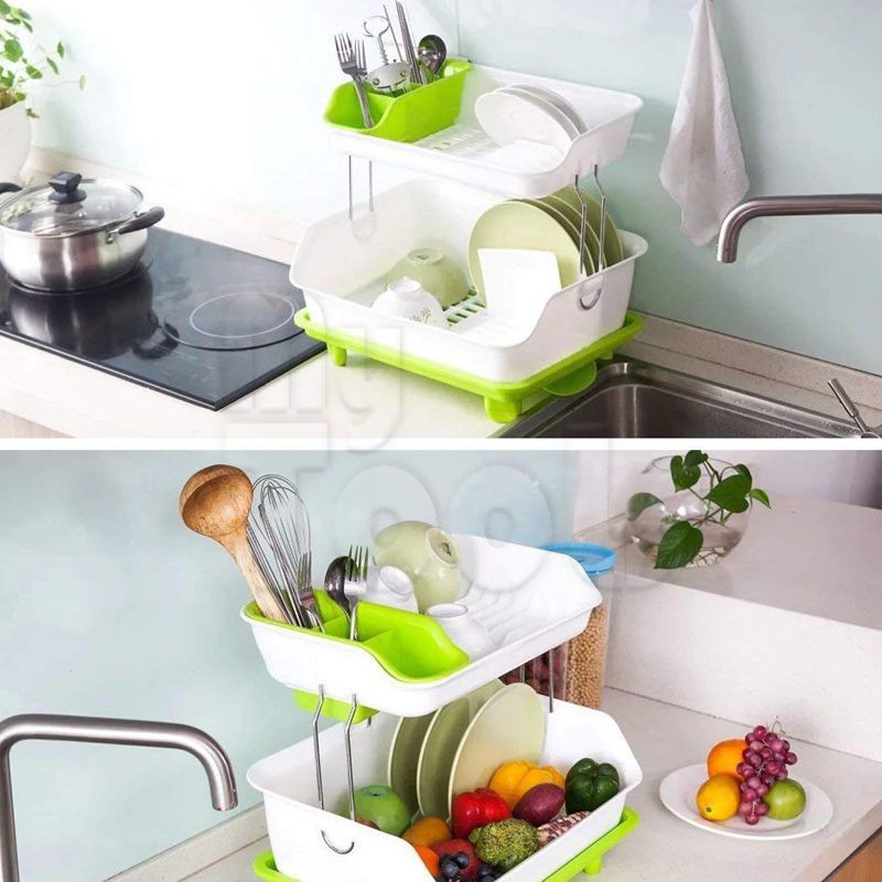 READY STOCK] Multipurpose Dish Rack Double Layer Drain Dishes Kitchen ...