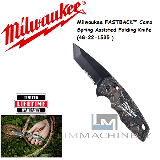 Milwaukee FASTBACK™ Camo Spring Assisted Folding Knife (48-22-1535 ...