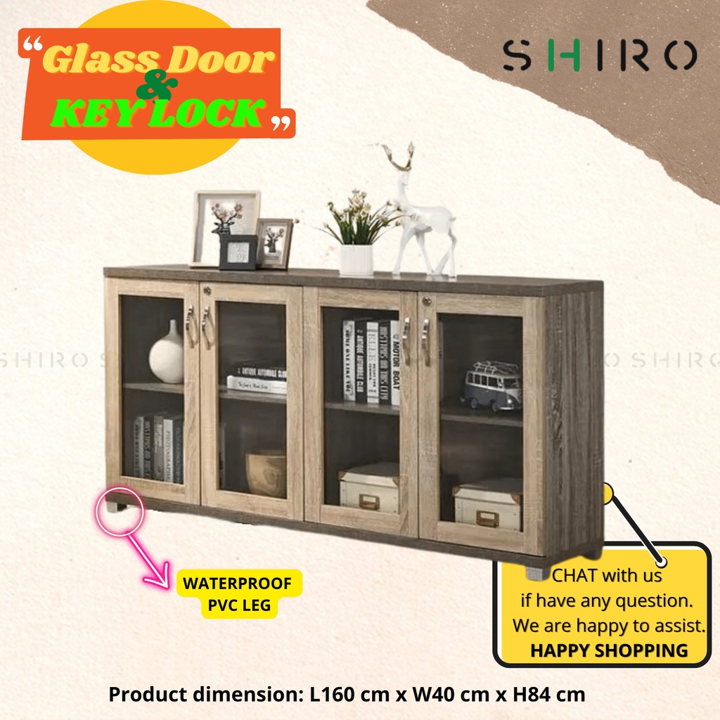 4 Glass Door Cabinet / display cabinet glass / Kaca Cabinet / Rack ...