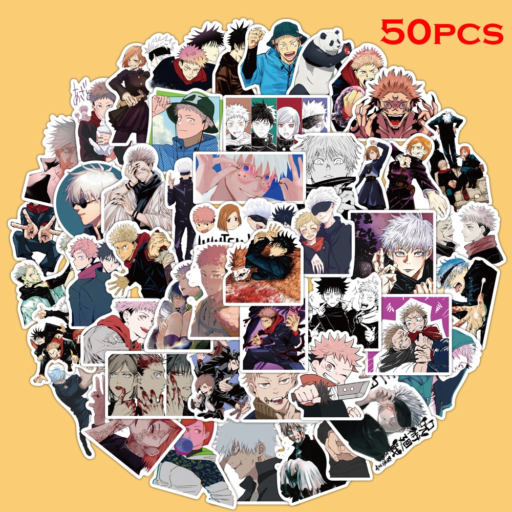 50pcs Anime Jujutsu Kaisen Sticker Sorcery Fight Stickers Waterproof ...