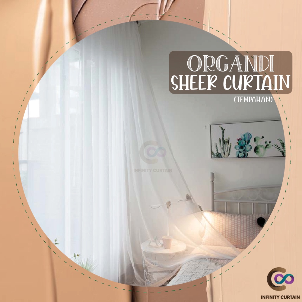 60'' Kain Langsir Sheer Putih Organdi (Width 60'' Plain White Organdy ...