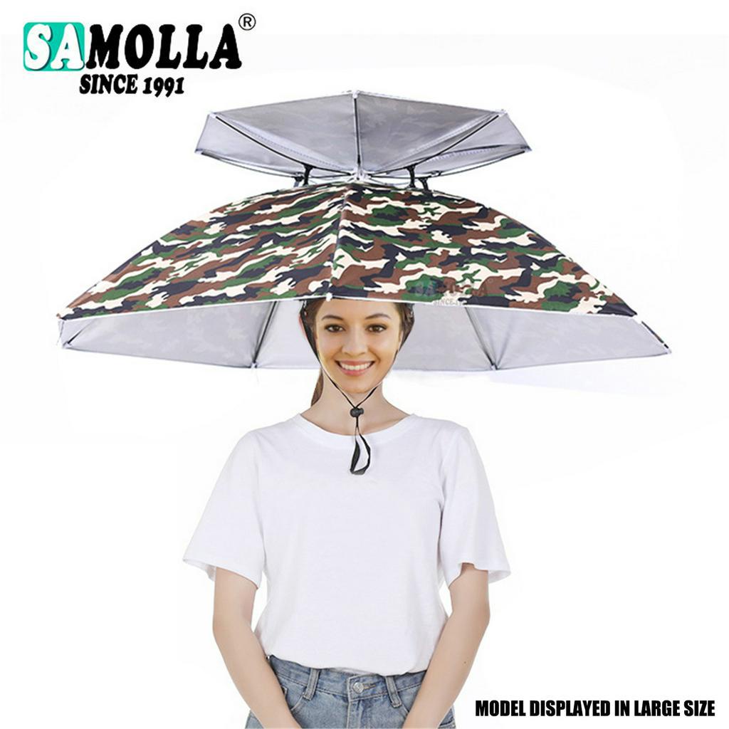 Portable Rain Umbrella Hat Army Green Foldable Outdoor Pesca Sun Shade ...