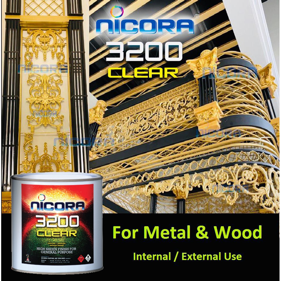 💥NICORA 3200 CLEAR Glossy Finish💥 (1L/5L) Ready Stock Solvent Based ...