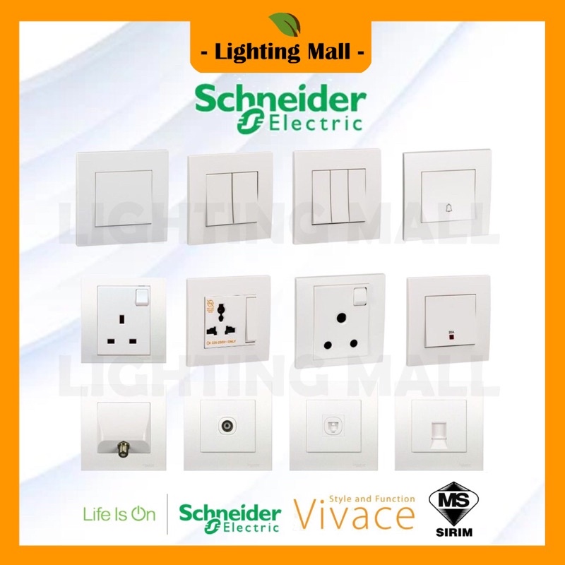 SCHNEIDER CLIPSAL VIVACE 13A/15A/1GANG 20A/1GANG BELL/1GANG/2GANG 250V ...
