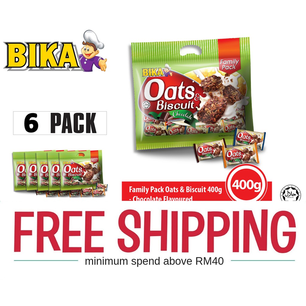 BIKA OATS & BISCUITS (Chocolate) Vitamins & Minerals Enriched | Shopee ...