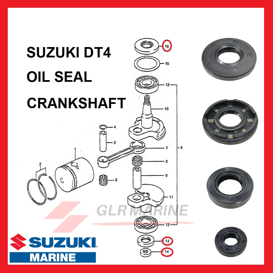 SUZUKI 4HP OIL SEAL CRANKSHAFT SEAL MINYAK KRANKSHAFT 2-STROKE 4HP ...