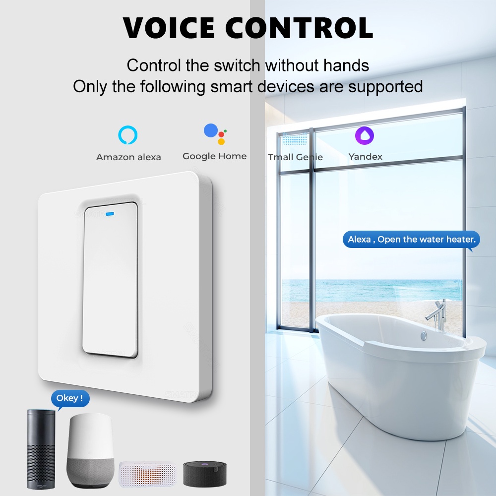 SMATRUL Tuya WiFi Smart Switch 40A/20A Remote Switch Timer Water Heater ...