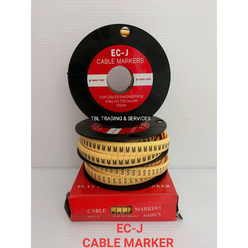 Cable Marker / Wire Marker EC-J (500pcs) Flat Type Alphabet A-M ...