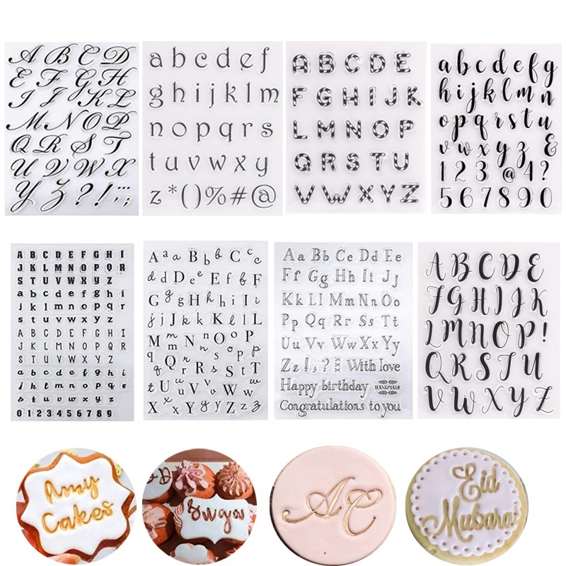 Cake Decorating Tools Alphabet Fondant Cake Stamp Silicone Mold Letters ...