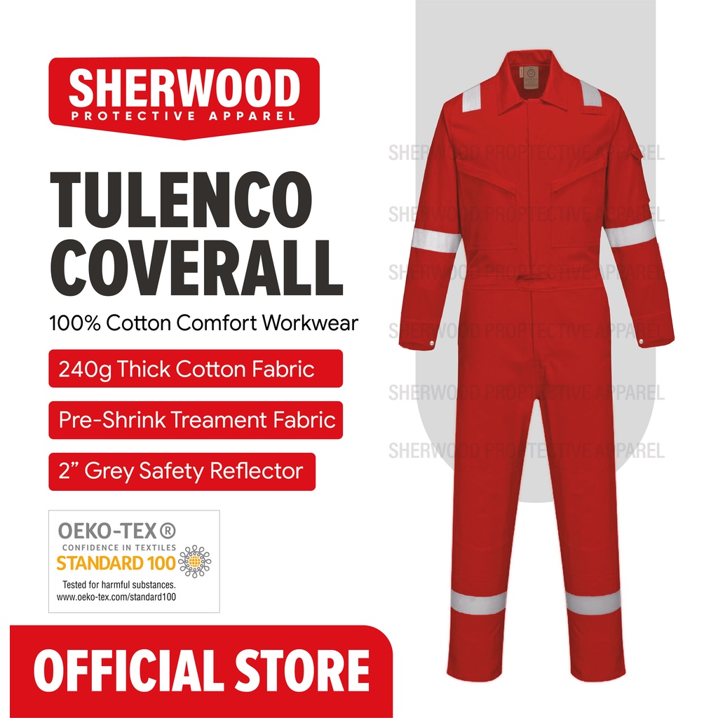 Tulen Cotton Coverall 2" Reflector - Workshop Workwear Coverall Murah ...