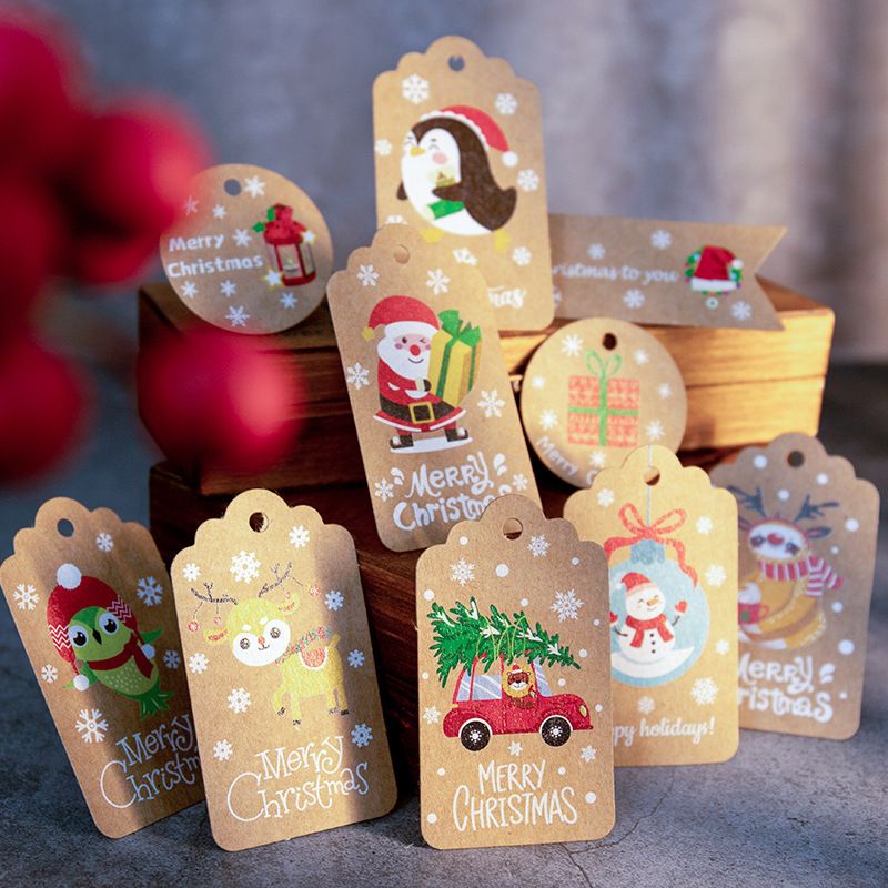 Merry Christmas Hang Tag 50set gift box labels HTN01 | Shopee Malaysia