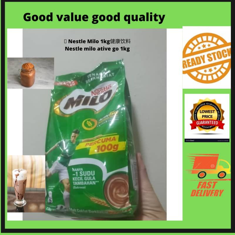 milo nestle milo active go chocolate malt powder soft pack 1kg | Shopee ...