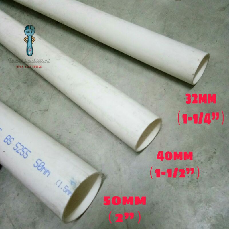 【32mm 40mm 50mm】UPVC Pipe | White Pipe | 1-1/4” 1-1/2” 2” | Paip Air Putih | Shopee Malaysia