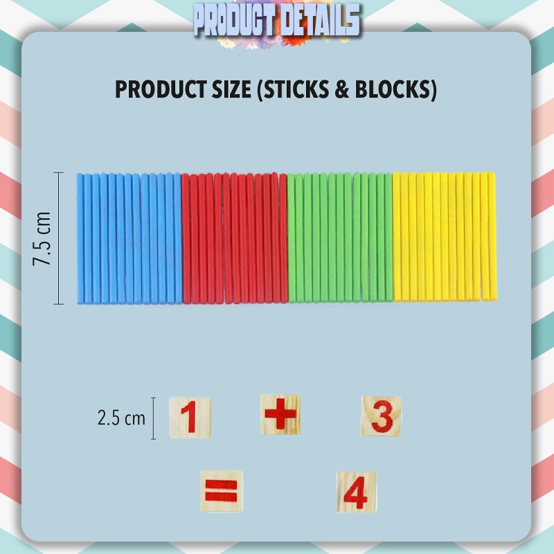 [Little B House] Wooden Mathematical Intelligence Stick Number Card ...