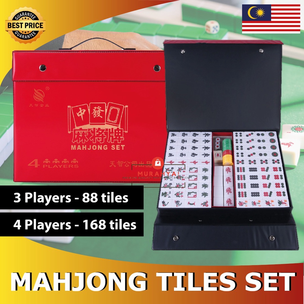 Ready Stock Mahjong set 麻將 4人 3人 4 players (168 tiles) 3 players (88 ...