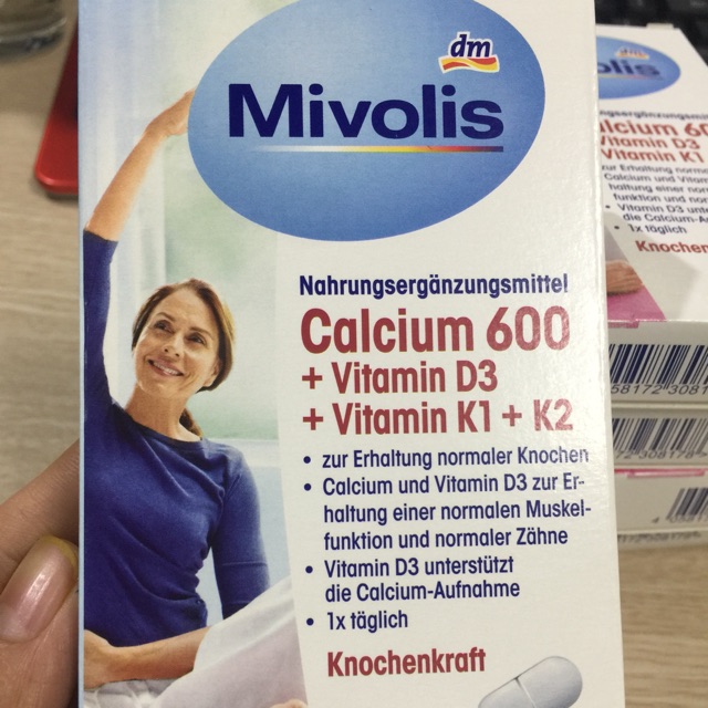 Mivolis Calci um 600 Oral Tablet + vitamin d3 + k, 30 German Portable ...