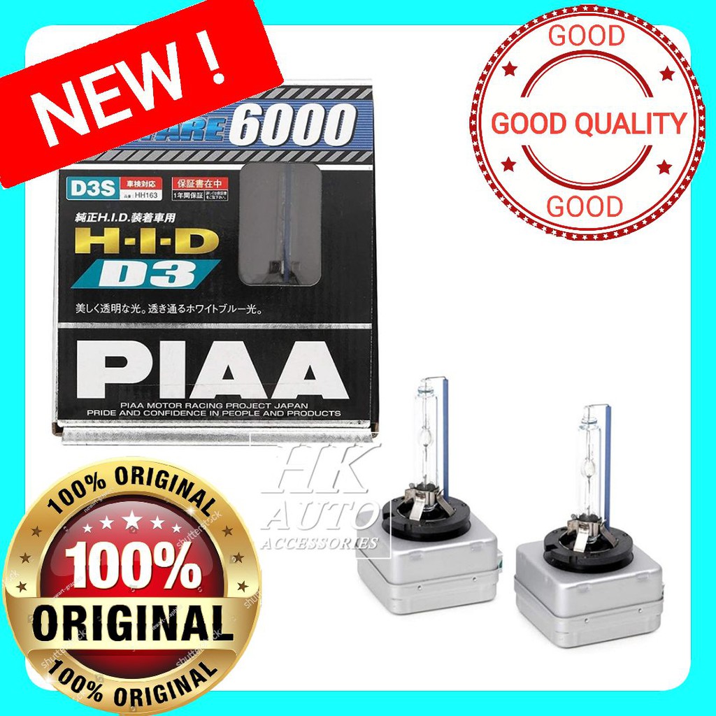 🌟🌟 New Arrived 🌟🌟 PIAA HH163 D3S HID Xenon 6000K Bulb (Twin Pack) | Shopee Malaysia