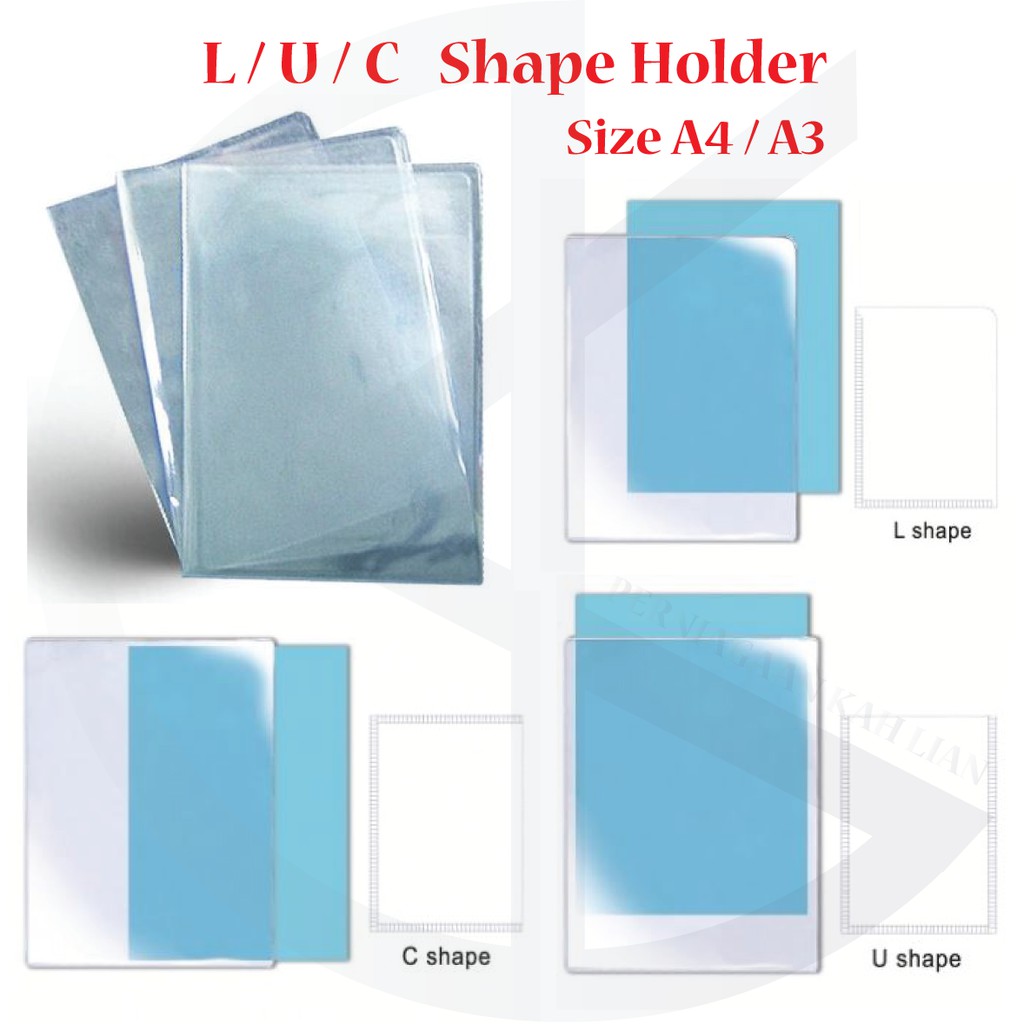 L Shape / U Shape / C Shape Clear Holder Transparent File Size A4 / A3 | Shopee Malaysia