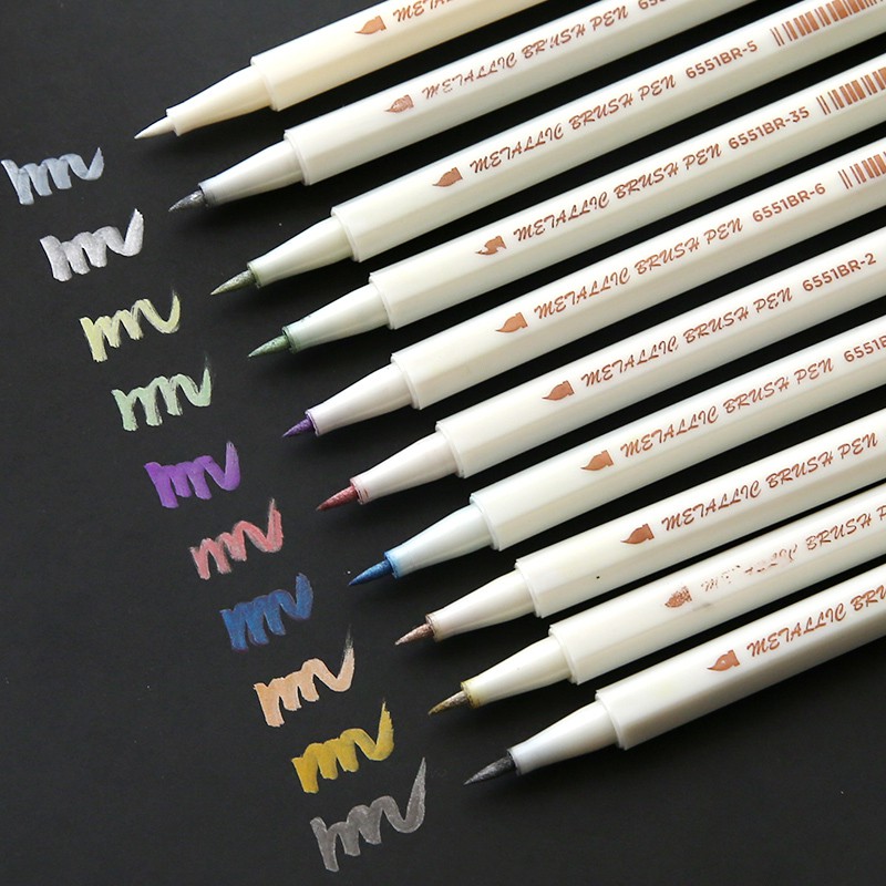 STA Metallic Color Brush/Hard Tip Pen (10 colors ) | Shopee Malaysia