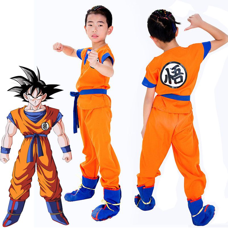 Anime Adult Kids Dragon Ball Z Goku Cosplay Costume Set Party Clothing ...