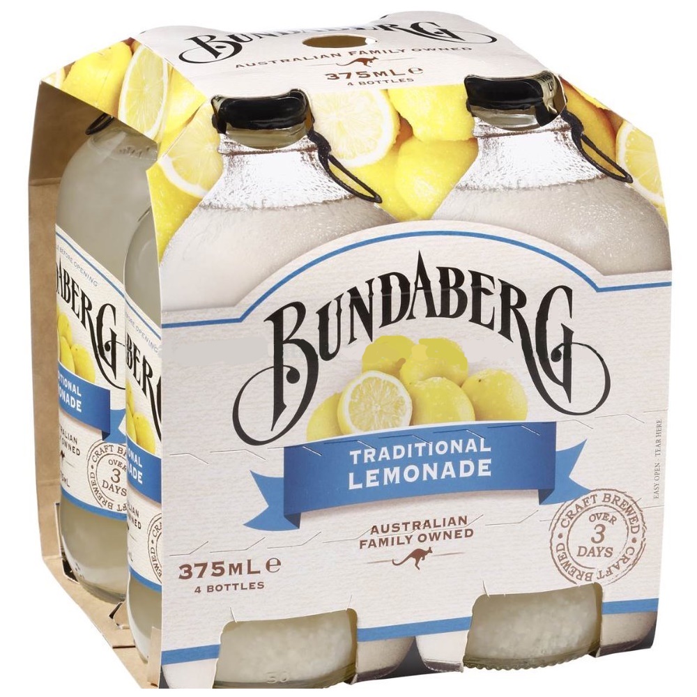 Bundaberg Traditional Lemonade Sparkling Drink (Non-Alcoholic Beverage ...