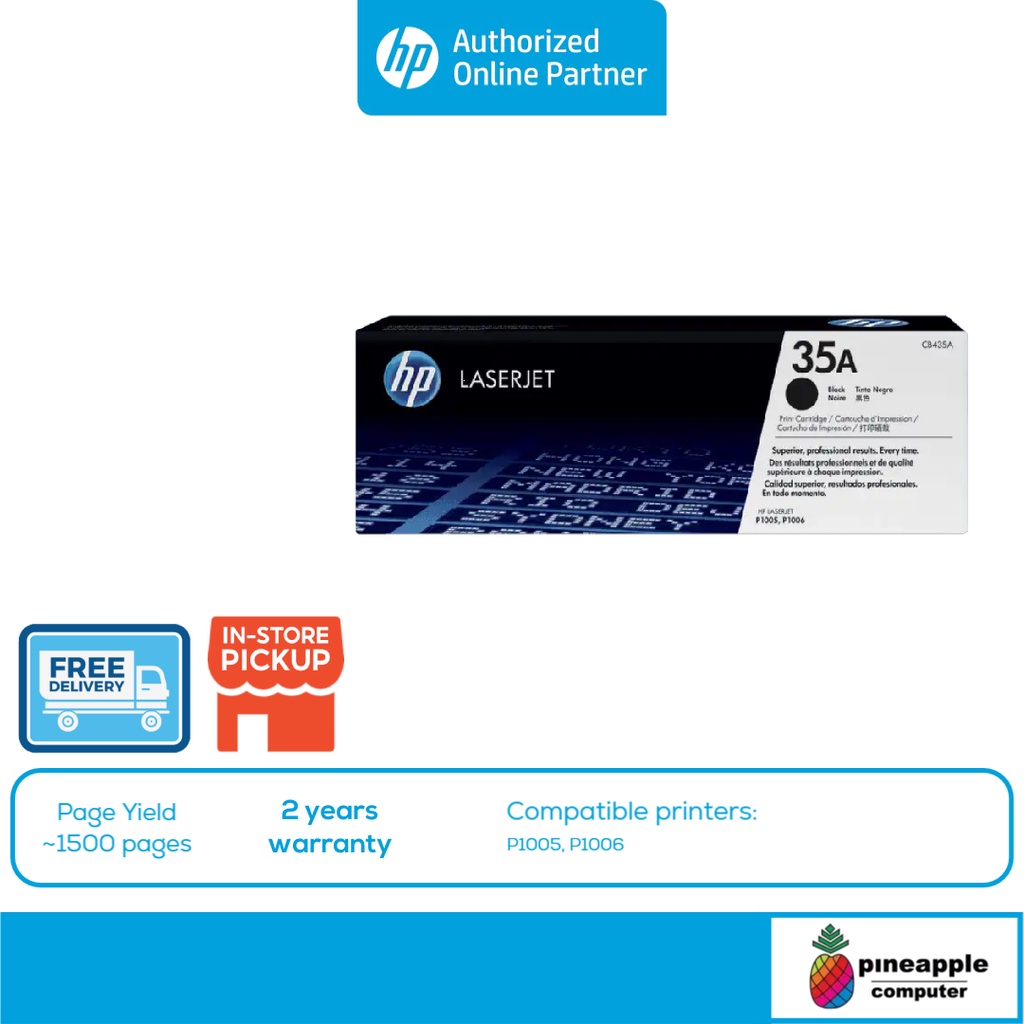 HP 35A Black Original LaserJet Toner Cartridge CB435A | Shopee Malaysia