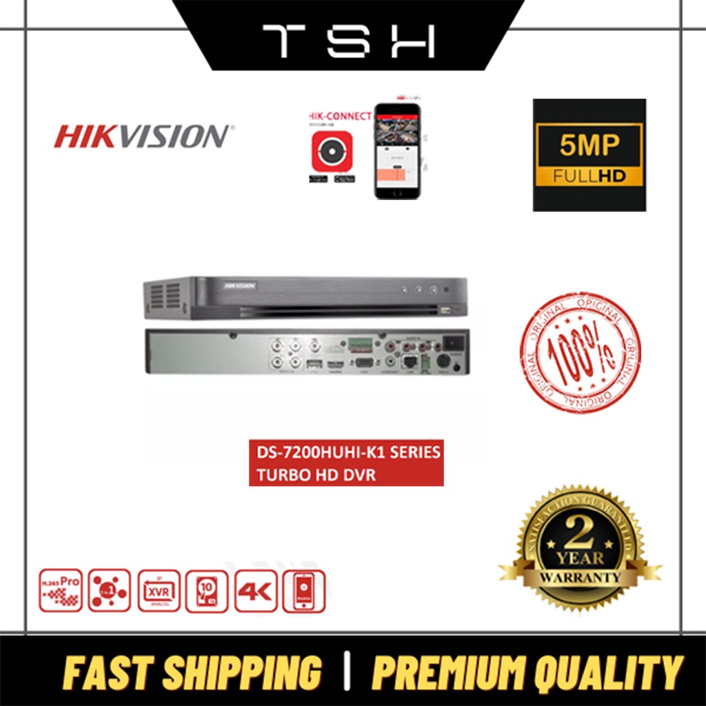 HIKVISION 8-CHANNEL 5MP DVR CCTV DS-7208HUHI-M1 8CH Digital Video ...