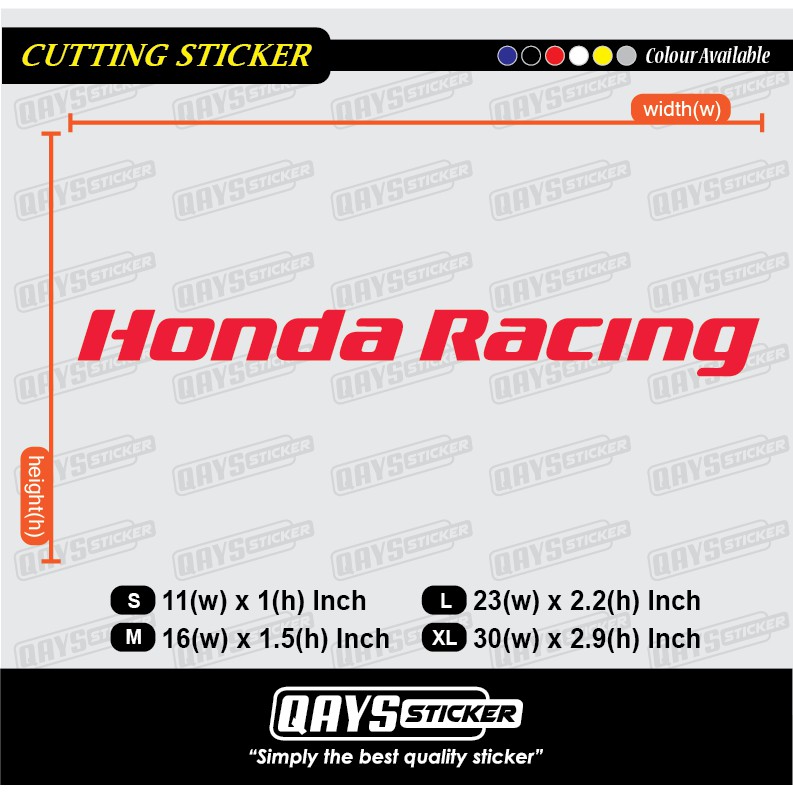 1 pc Sticker HONDA RACING #customsticker #outdoorsticker # ...