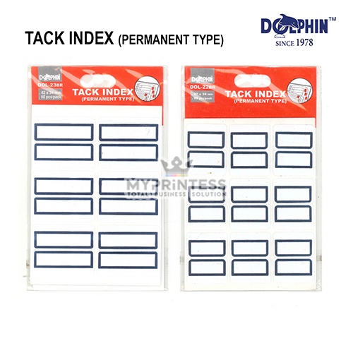 MYPRINTESS DOLPHIN TACK INDEX (PAPER LABEL / LABEL PELEKAT) | Shopee ...