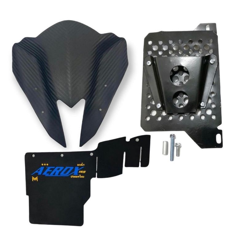 HITAM Package 3IN1 AEROX RADIATOR COVER Black+MUDFLAP AEROX THAI ...
