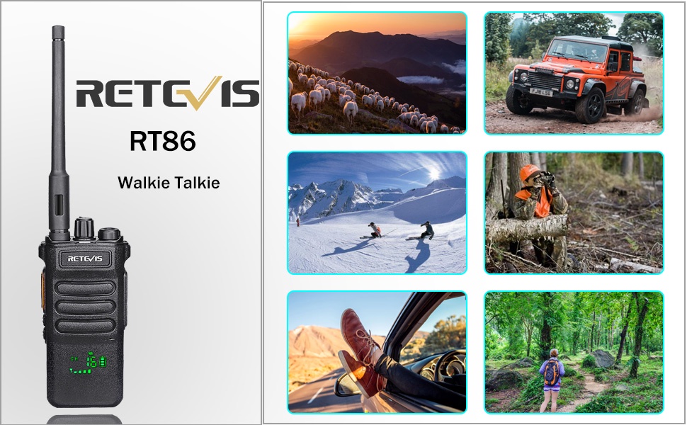 Retevis RT86 UHF Two Way Radios Long Range High Power Walkie Talkies ...