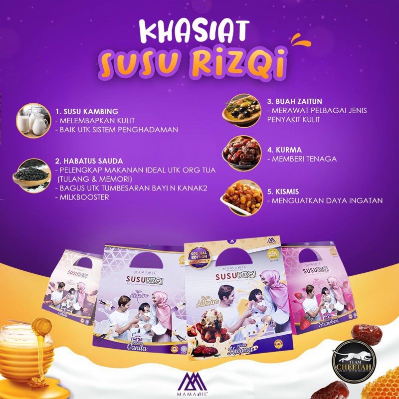Ready Stock susu rizqi original mamadil coklat, kurma, strawberry ...