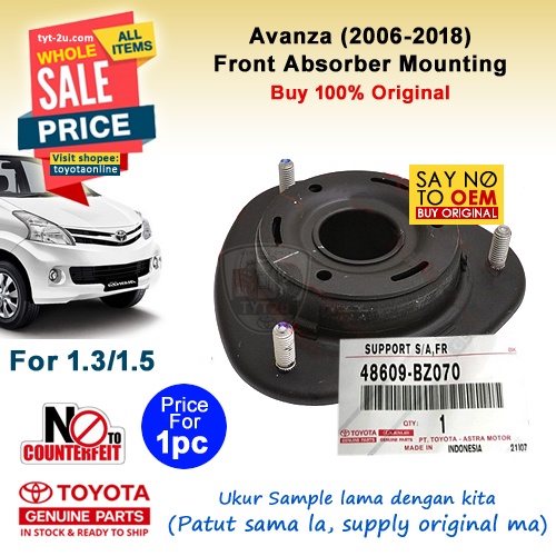 Avanza Rush (2005-2020) Front Absorber Mounting (Original) 48609-BZ070 ...