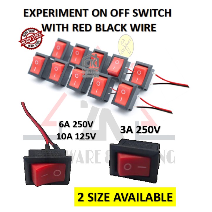 EXPERIMENT ON OFF MINI POWER SWITCH 2A 250V /SUIS EKSPERIMEN /实验小开关 ...