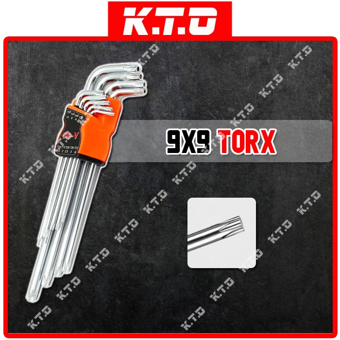9 Pcs Allen Key Wrench Set Hex Torx Ball Point Extra Long CRV S2 L ...