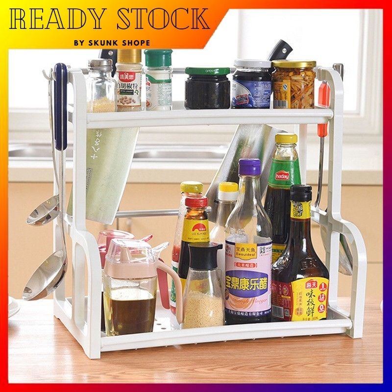 SS 2 Tier Kitchen Organizer Spice Storage Rack 0037 - Rak Dapur 2 ...